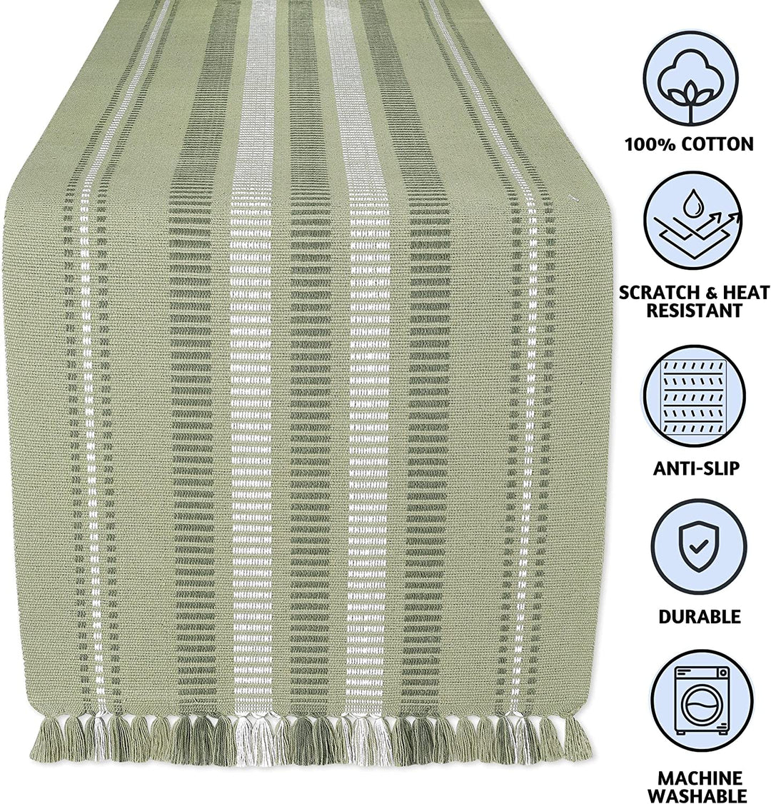 Mid Century Table Runner - Sage Green – Folkulture India